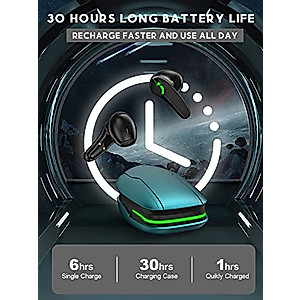 ZBC Wireless Earbuds Bluetooth Headphones Environmental Noise Cancellation Ear Buds 4-Mic Clear Calls 30H Playtime Deep Bass IPX6 Waterproof Sports Earphones & in-Ear Headsets for iPhone Android