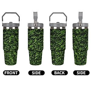 WITHSBKK 30oz Car Cup Hedge Printed with Portable, Stainless Steel Travel Mug, Vacuum Insulated Tumbler And Straw, Leakproof for Car & Outdoor, UV Printed Design