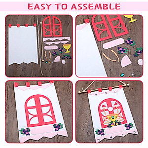 SmoothNovelty First Communion Banner Kit 9 x 12 Inches Felt Holy Communion Banner First Communion Grapes Craft 1st Communion Banner Kit for Church Sunday School Boys Girls DIY Catholic (Pink)