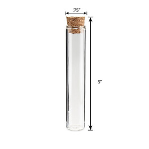 Loud Lock Glass Tubes Cork Top – 100 Count Durable Translucent Clear Glass Storage Tube with Cork Cap – Airtight Smell Proof Container – Lightweight Glass Child Safe Bottles - Glass Test Tube Vials