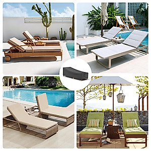 Mrrihand Chaise Lounge Cover, Patio Furniture Covers, Patio Lounge Chair Cover Waterproof and UV Resistant, Oxford Heavy Duty Outdoor Furniture Covers with Air Vent 2 Pack - 68L x 30W x 30H inch