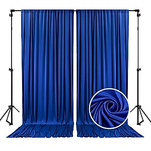 10 x 10 Feet Blue Backdrop Curtain for Partie, Background Curtains for Photoshoot, Birthday, Wedding, Halloween, Thanksgiving, Christmas, New Year Party Decorations 5Ft x 10Ft, 2 Panels