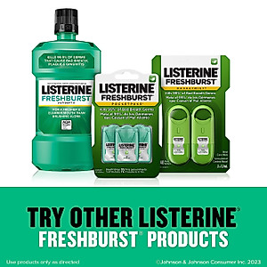 Listerine Freshburst Pocketpaks Fresh Breath Strips, Mint Breath Refresher Strips to Kill 99% of Bad Breath Germs, Portable Pack, Freshburst Spearmint Flavor, 24-Strips (12 Pack)