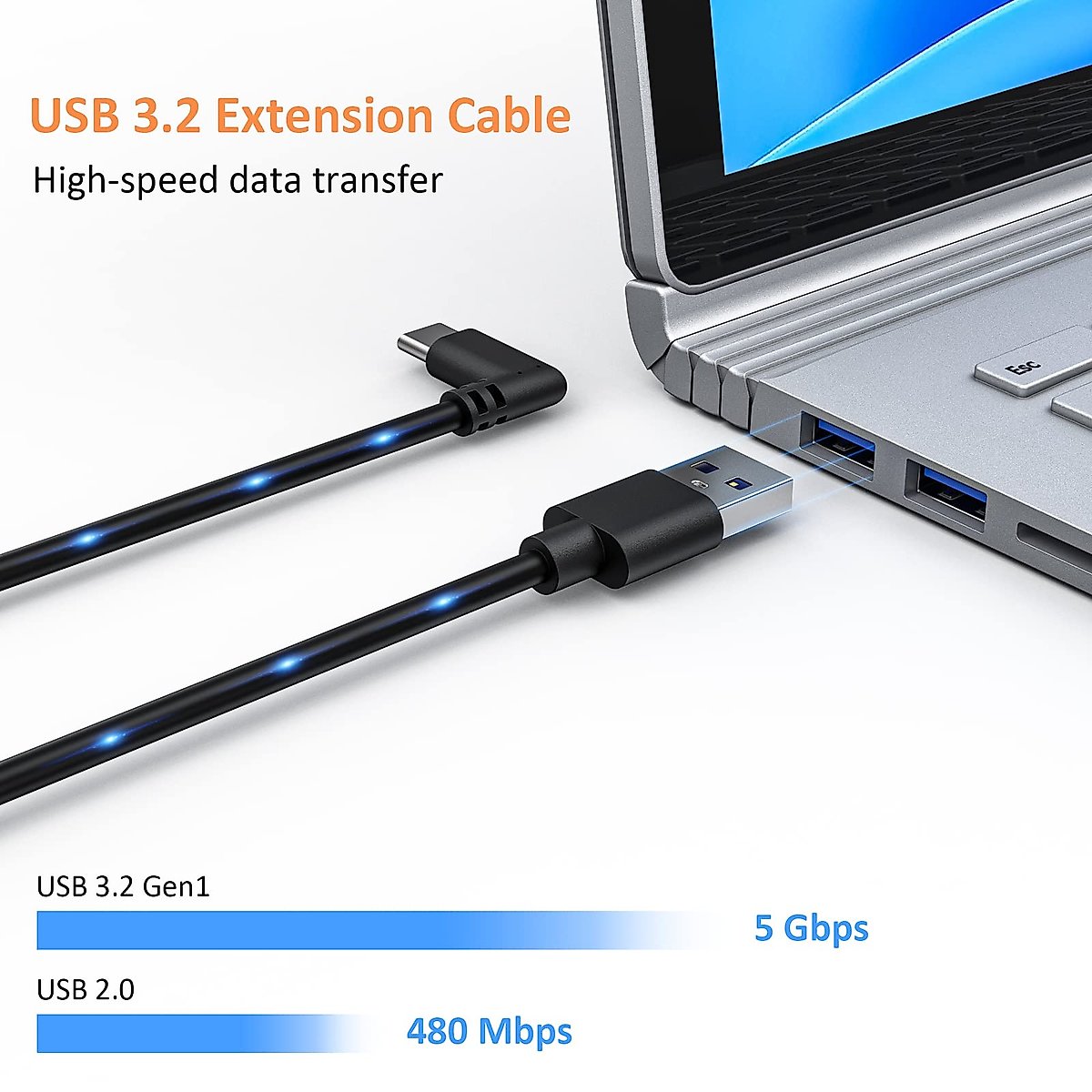 NexiGo Enhanced 32FT Link Cable with Signal Amplifier, USB 3.2 Gen1 Type C to A, Fast Charging & High-Speed Data Transfer (up to 5Gbps), Compatible with Oculus Quest 1 and 2 Headset to Gaming PC