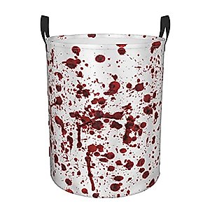 Laundry Basket,Splashes Of Blood Style Bloodstain Horror Scary Zombie Halloween Themed,Large Canvas Fabric Lightweight Storage Basket/Toy Organizer/Dirty Clothes Collapsible Waterproof For College Dorms-Large