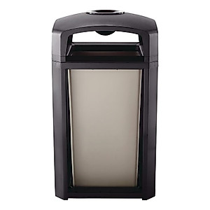 Rubbermaid Commercial Products Landmark Dome Top Trash Can with Ash Tray, 50-Gallon, Sable, Large Indoor/Outdoor Trash Can for Office/Restaurant/Mall/Hospital
