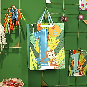 MAYPLUSS 13" Large Gift Bag for One Birthday with Birthday Card and Tissue Paper