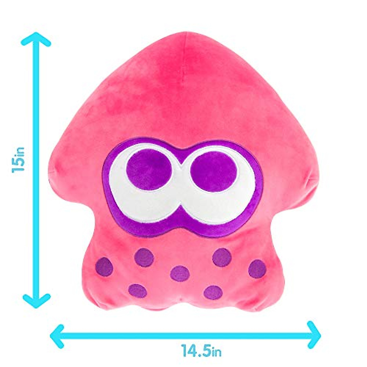 Club Mocchi-Mocchi- Nintendo Splatoon 3 Plush — Neon Pink Inkling Squid Plushie — Collectible Squishy — 15 Inch