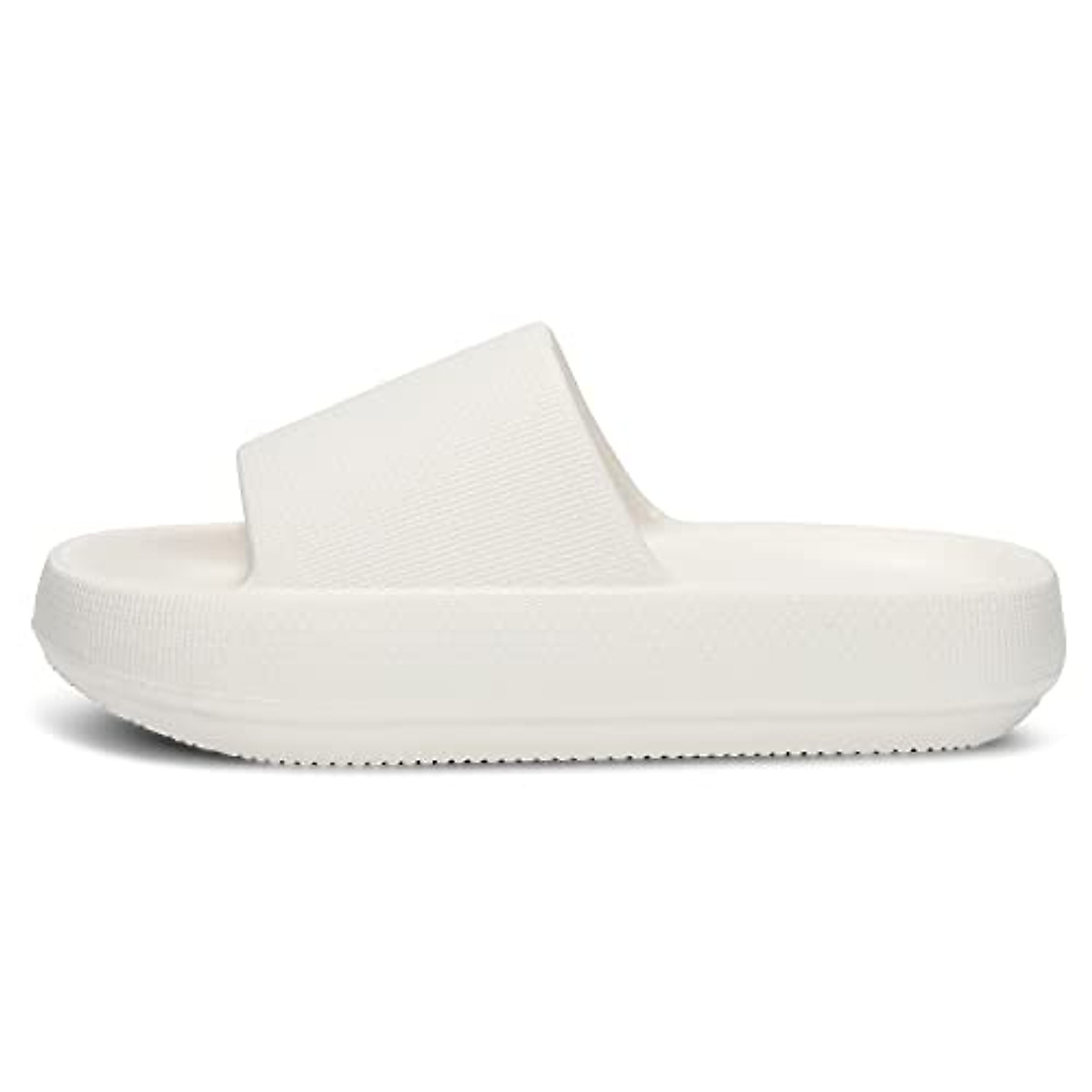 Dirk Slides for Women and Men Sandals Pillow Slippers Shower shoes Cushioned Cloud Slides,White,9 Women/7 Men