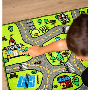 ToyVelt Kids Carpet Playmat Car Rug – Educational Road Traffic Carpet Multi Color Play Mat - Best Kids Rugs for Playroom & Kid Bedroom – for Ages 3-12 Years Old (43" L x 26" W)