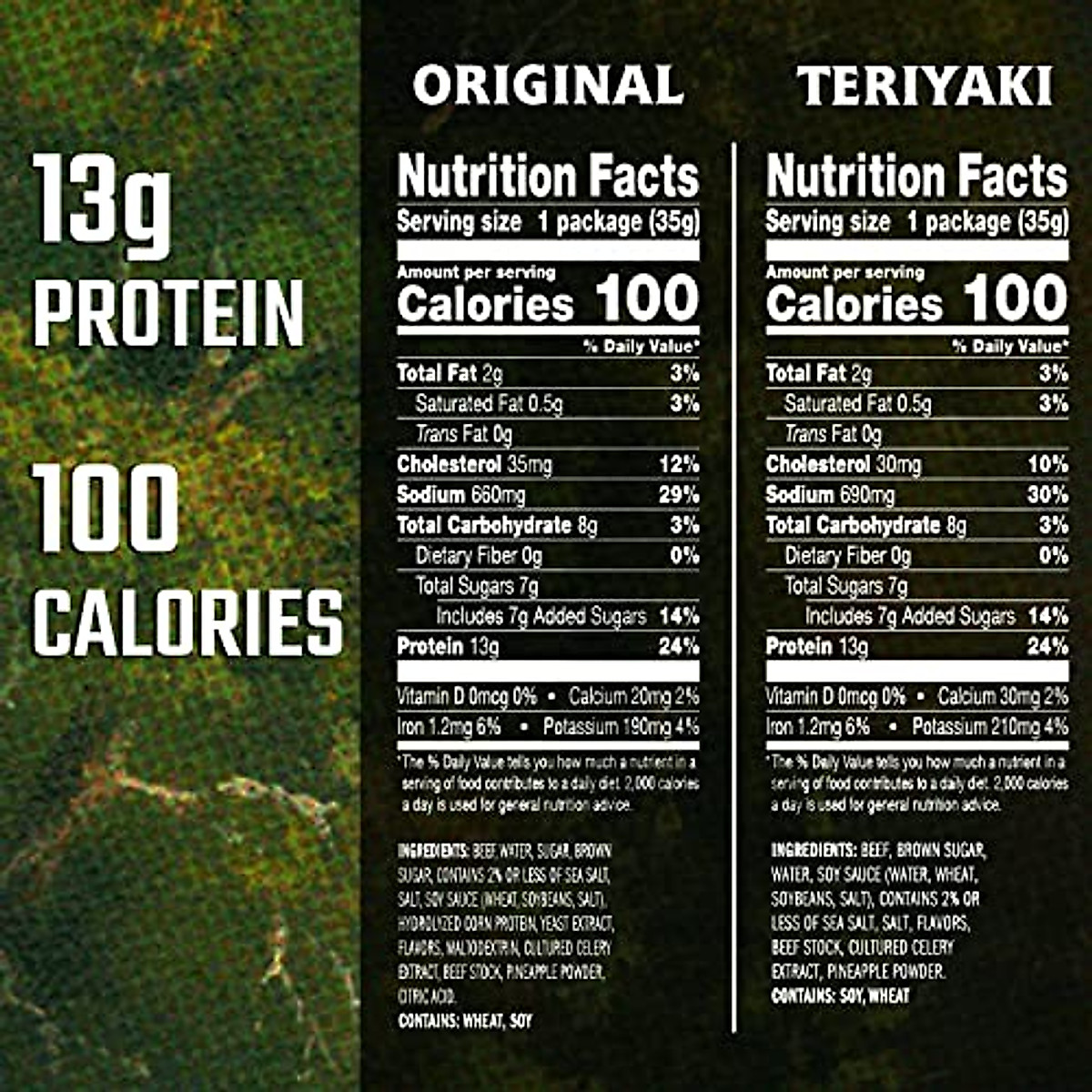 Jack Link's Beef Jerky Variety Pack Great for Easter Basket Stuffers - Includes Original and Teriyaki Flavors, On the Go Snacks, 13g of Protein Per Serving, 9 Count of 1.25 Oz Bags