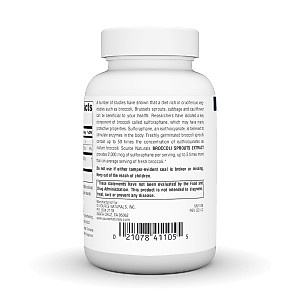 Source Naturals Broccoli Sprouts Extract, Containing Up to 50 Times The Concentration of Isothiocyanates as Mature Broccoli, 250 mg - 120 Tablets