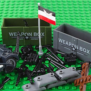 VICVIK Weapons Pack Military Weapons Accessories WWII Soldier Model Toys Military Equipment Battle Blocks Bricks Children's Toys, Compatible with Mini Figure Brick Toy for Boys Age 3＋