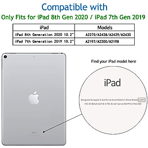Mastten Case Compatible with iPad 9th/8th/7th Generation Case, iPad 10.2 Inch Case with Pencil Holder, TPU Smart Stand Back Case Cover for iPad Case 2021/2020/2019, Auto Wake/Sleep, Gray