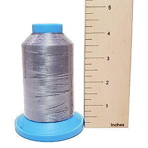 Robison-Anton 2 Ply Super Bright Polyester Embroidery Thread, 40Wt/120D/5500 yd, Silvery Gray