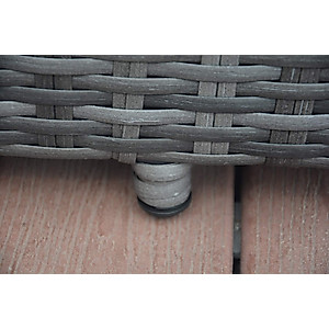 Direct Wicker 3 Pieces Aluminum Frame Outdoor Patio Chaise Lounge with Wheel PE Wicker Adjustable Chaise Lounge Chairs Chair Set for Garden