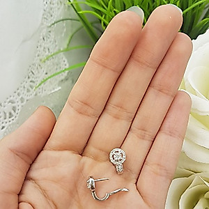 Dazzlingrock Collection 0.50 Carat (ctw) 14K Round White Diamond Ladies Halo Style Hoop Earrings 1/2 CT, White Gold