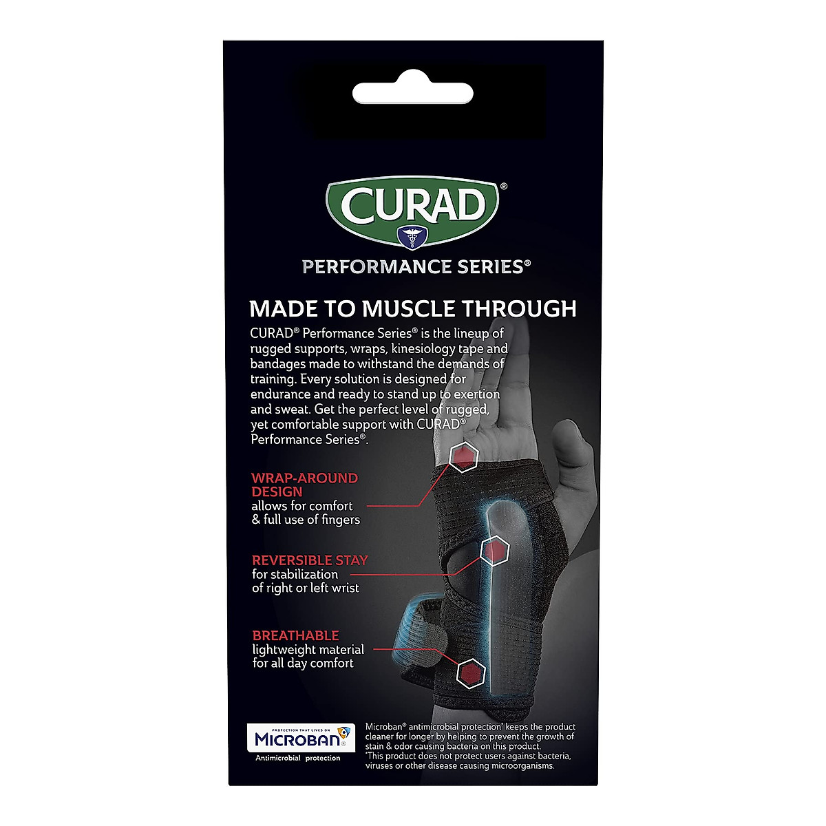 CURAD IRONMAN Wrist Support, Reversible Rigid Wrist Brace for Mild Sprains, Strains, Joint Injuries, Carpal Tunnel Pain Management, 2 Adjustable Straps, Universal Fit for Right or Left Wrist, 1 Brace
