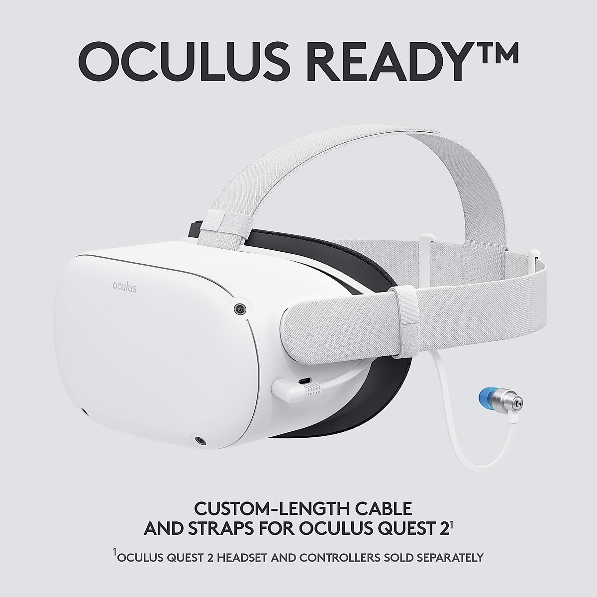 Logitech G333 VR Earphones for Oculus Quest 2 - Oculus Ready - Custom-length Cable and Straps - Dual Driver Audio Designed for Gaming - Durable Aluminum Housing - Low-Latency 3.5 mm Aux