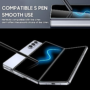 Vizvera【2 Pack Galaxy Z Fold 5 Inner Screen Protector EPU Film+2 Pack Fold 5 Front Screen Flexible Film】With 2 Pack Camera Lens Protector Accessories HD Transparent High Clarity, Anti-Shatter, Bubble Free for Samsung Galaxy Z Fold 5 5G Screen Protector-