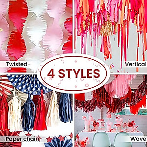 PartyWoo Red and Gold Balloons 50 pcs and Crepe Paper Streamers 6 Rolls