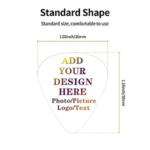 6 Pack Custom Guitar Picks Personalized Your Own Name Text Picture Logo Guitar Pick Best Gifts for Guitar Players Dad Boyfriend Guitar Bass Ukuleles Accessories (0.71mm)