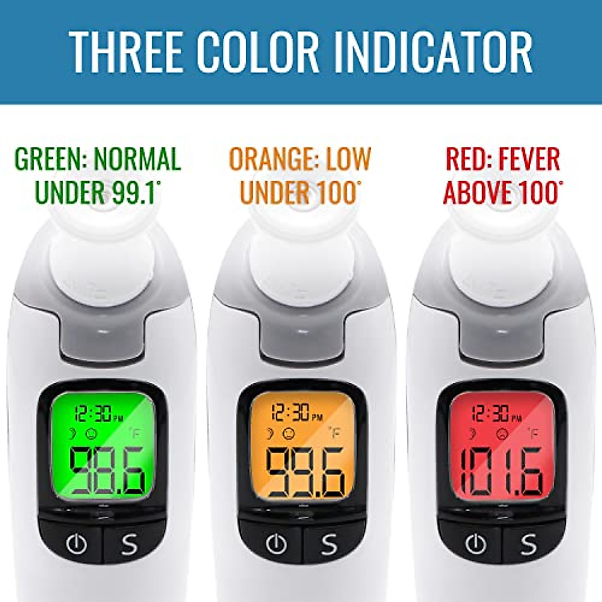 HealthSmart Talking Infrared Ear & Forehead Thermometer, No Probe Covers Needed, FSA & HSA Eligible, Visual Fever Alarm, Audio Readings in English & Spanish, Instant Scan