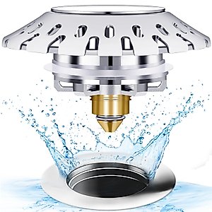 Universal Bathtub Stopper Tub Drain with Hair Catcher,2 in 1 Pop Up Bath Tub Drain Plug and Cover | Anti-Clog Bathtub Drain Cover | Drain Filter Jugs for US Standard 1.40"-1.80" Drain Hole