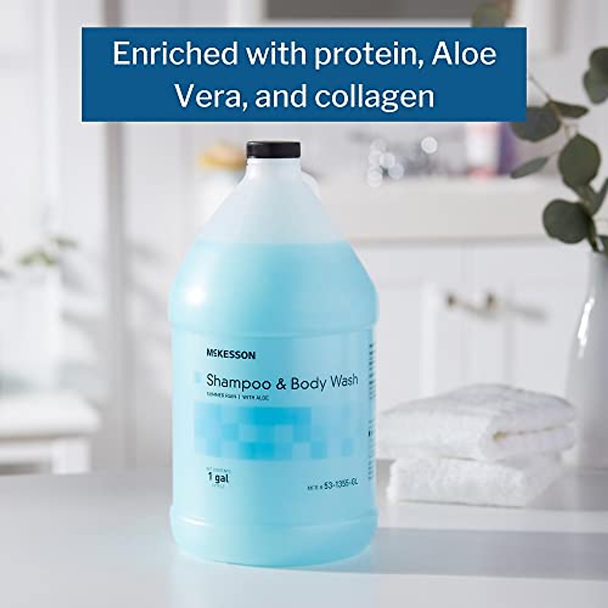 McKesson Body Wash and Shampoo with Aloe, Sumer Rain Scent, 1 gal, 4 Count