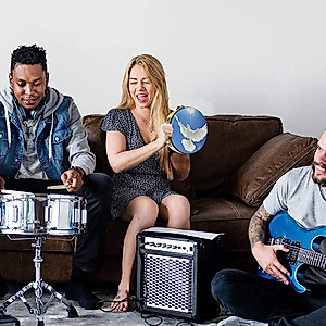 ENNBOM Tambourine Hand Bell Double Row Jingles Music Persuccion Church (8 Inch, Dove)