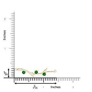 Angara Natural 0.3 Ct Emerald Three Stone Pendant Necklace for Women in 14K Yellow Gold (Grade-AAAA | Size-3mm) | May Birthstone, Birthday, Anniversary, Wedding Jewelry Gift For Women