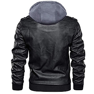 liuyffan Coat Imitation Hat Autumn Leather Men's Color Winter Leather Shoulder Strap Replacement for Briefcase Black