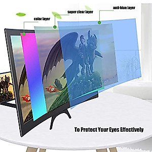 DRIDOUAM 12" HD Curved Phone Screen Magnifier HD Amplifier Projector Magnifing Screen Enlarger for Movies, Videos, and Gaming with Foldable Stand Compatible with All Smartphones