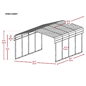 New Yard Carport 12 x 20 x 7 ft Sturdy All-Steel Heavy Duty Canopy Shelter with Metal Frame for Parking a Car, SUV, Truck, Boat, Motorcycle, and Other Vehicles Outdoor in Your Driveway