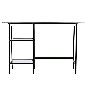 SEI FURNITURE Avery Metal & Glass A-Frame Writing Desk, Black.