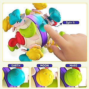 BAHIAKLO Baby Teether - Sensory Toys for 0-18 Months, Montessori Learning & Developmental Toys