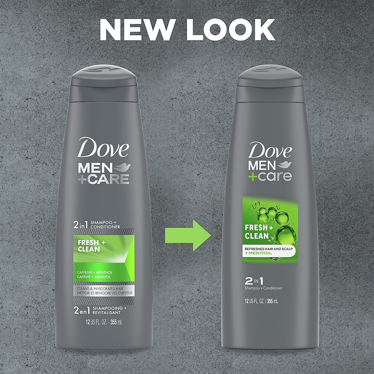 Dove Men+Care Fortifying 2 in 1 Shampoo and Conditioner for Normal to Oily Hair Fresh and Clean with Caffeine Helps Strengthen and Nourish Hair 12 oz