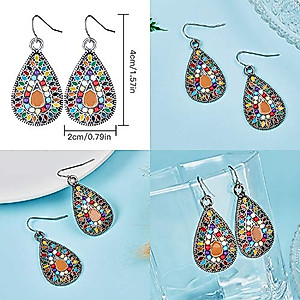 4 Pair Bohemian Vintage Earrings Dangle Drop Earring Jewelry Accessories for Women Supplies