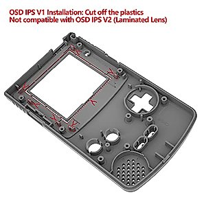 IPS Ready Upgraded eXtremeRate Classics NES Style Replacement Shell Full Housing & Black Screen Lens for Gameboy Color – Fit for GBC OSD IPS & Regular IPS & Standard LCD – Console & IPS Screen Without