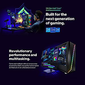 YEYIAN Katana X24 Gaming Desktop PC, Intel 12th Gen Alder Lake i5-12400F 6-Core 2.5GHz, GeForce RTX 3060 12GB GDDR6, 1TB NVMe SSD, 16GB DDR4 3200MHz, 4 ARGB, Win 11 Home 64-bit, WiFi 6, BT 5.2, 650W
