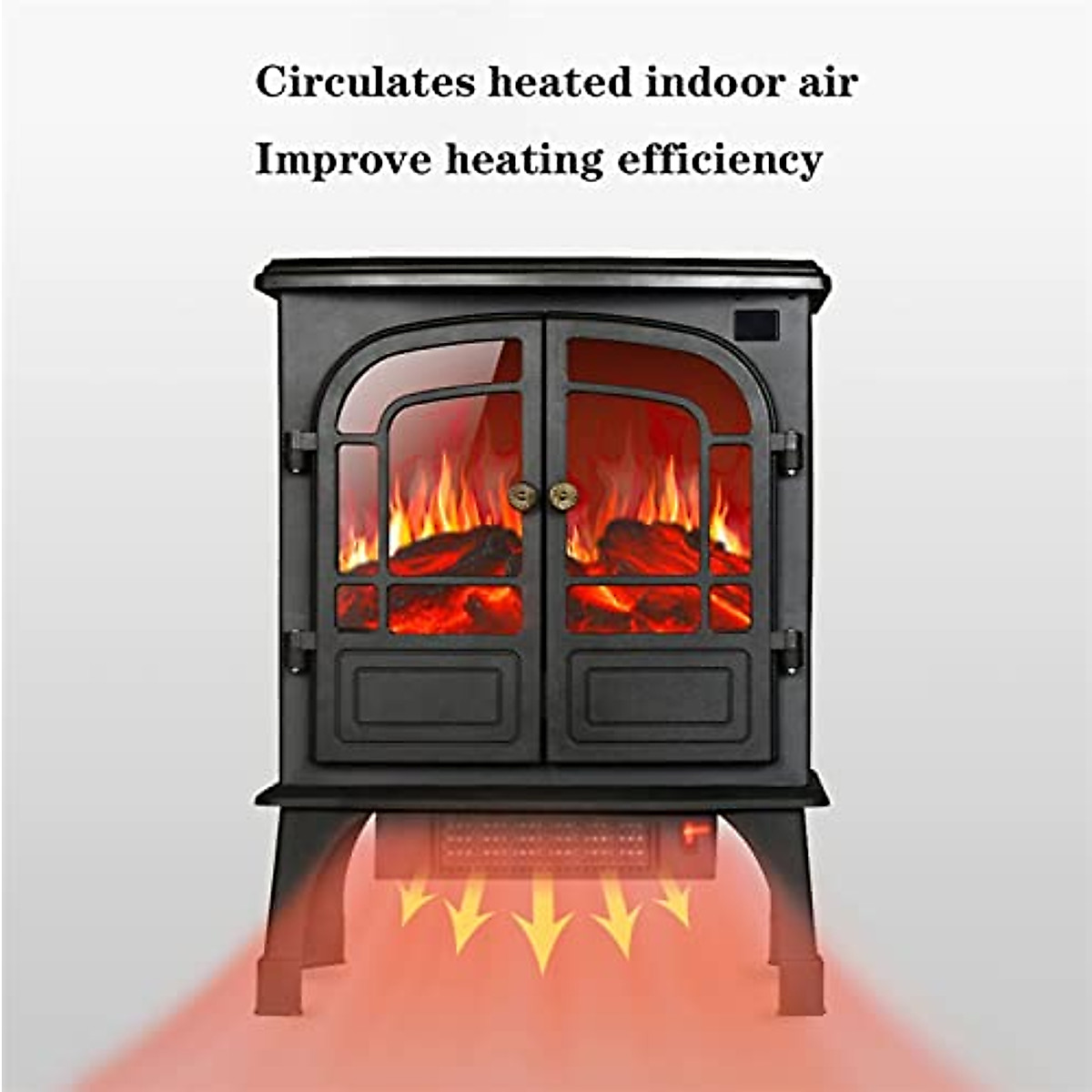 Electronic Fireplace Water Vapor Fireplace Electric Fireplace Heater, Freestanding Fireplace Stove with 3D Log and Fire Effect, Overheating Safety Protection, Remote Control - 2000W Black Electric Fir