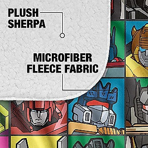 Transformers Transformers Squares Silky Touch Sherpa Back Super Soft Throw Blanket
