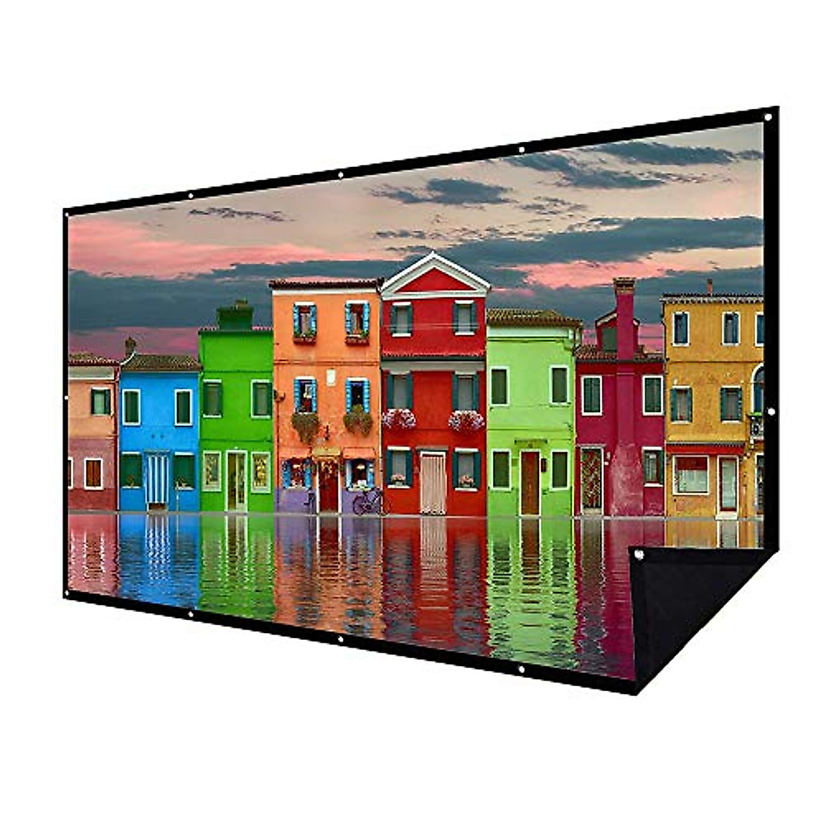 NIERBO Double Layer Projector Screen 150 inch 16:9 Portable Projection Movie Screen 3D with Less Light Transmission for Home Theater Outdoor Indoor Office with 20 Nails