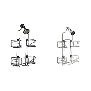 Zenna Home Expandable Over-The-Shower Caddy, Bronze & Expandable Over-The-Shower Caddy, Chrome