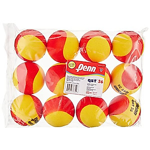 Penn QST 36 Tennis Balls - Youth Foam Red Tennis Balls for Beginners