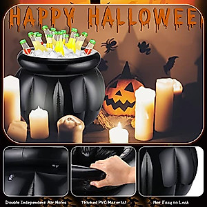 Didaey 4 Pieces Inflatable Cauldron Drink Cooler for Halloween 18 x 22" Witch Cauldron Beverage Holders Large Inflatable Candy Cauldron Kettles for Halloween Party Decoration