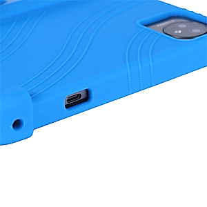 HminSen Case for Blackview Tab 7 WiFi/Tab 8 WiFi Tablet, Kids Friendly Soft Silicone Adjustable Stand Cover for Blackview Tab A7 Kids 10.1 inch/OSCAL PAD60 / PAD70 2023 10.1 Tablet (Blue)