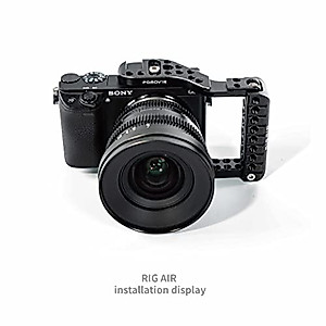 PDMOVIE Camera Half Cage, Compatible with Canon 5/6/7D, Sony A, Panasonic GH, Nikon D810, and Other Series Cameras, Comes with 2 Cold Shoe Sockets, Multiple 1/4 Inch Threaded Holes (RIG AIR)