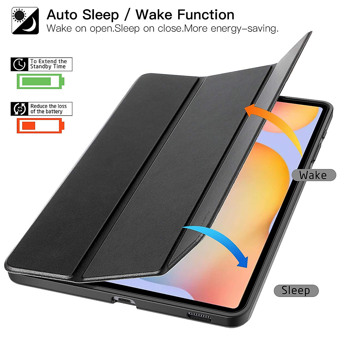 ZtotopCases for Galaxy Tab S6 Lite 10.4 inch Case 2024/2022/2020 with Pen Holder, Auto Wake/Sleep, Trifold Stand Folio Cover for Samsung Galaxy S6 Lite Tablet (SM-P625/P620/P619/P615/P613/P610), Black