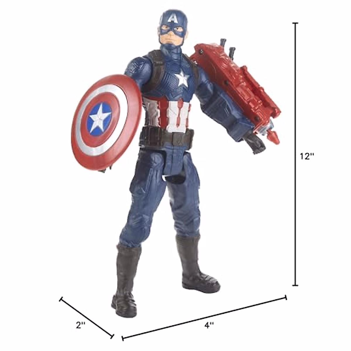 Avengers Marvel Endgame Titan Hero Series Captain America 12"-Scale Super Hero Action Figure Toy with Titan Hero Power Fx Port